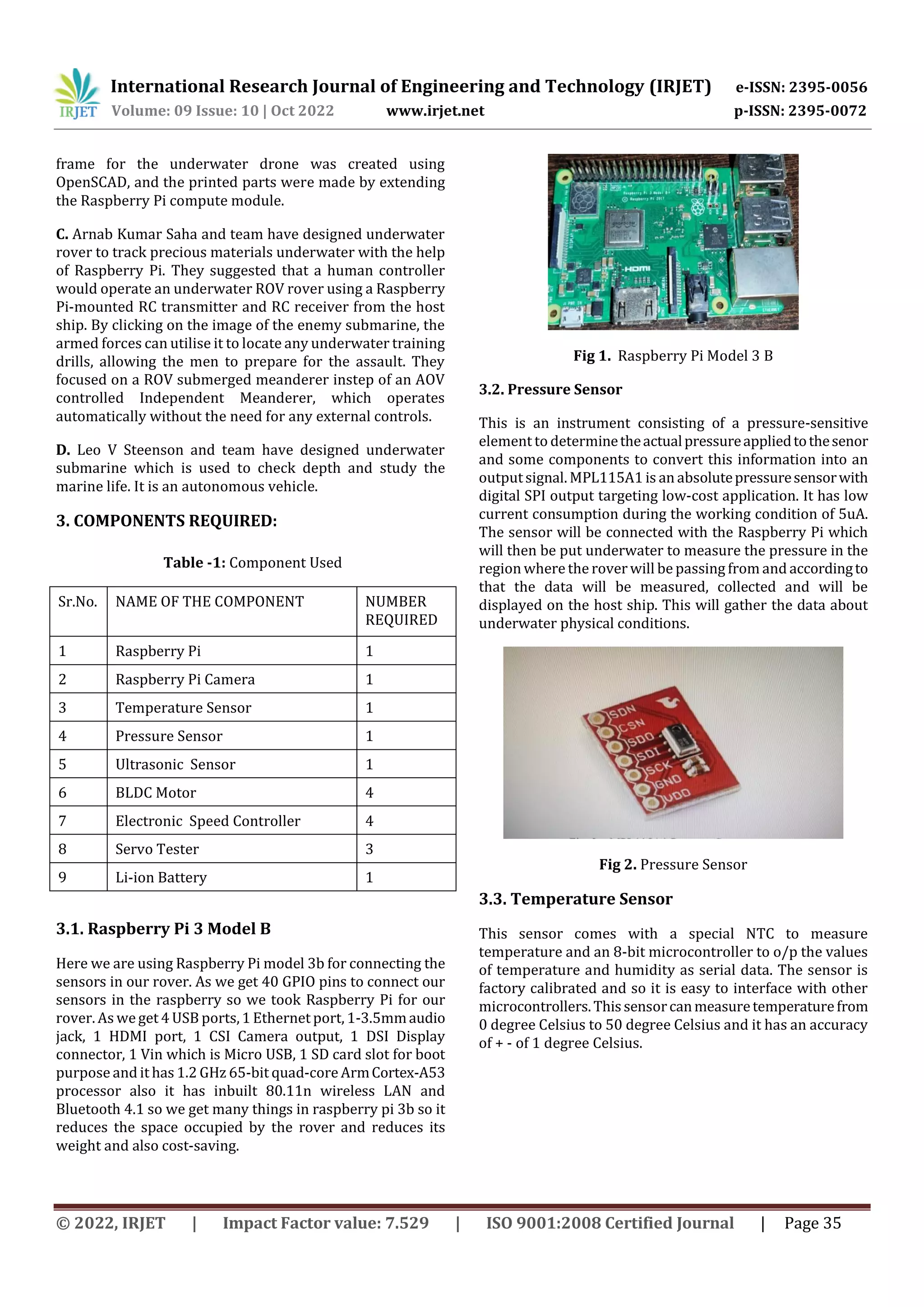 Land And Underwater Rover Using Raspberry Pi | PDF