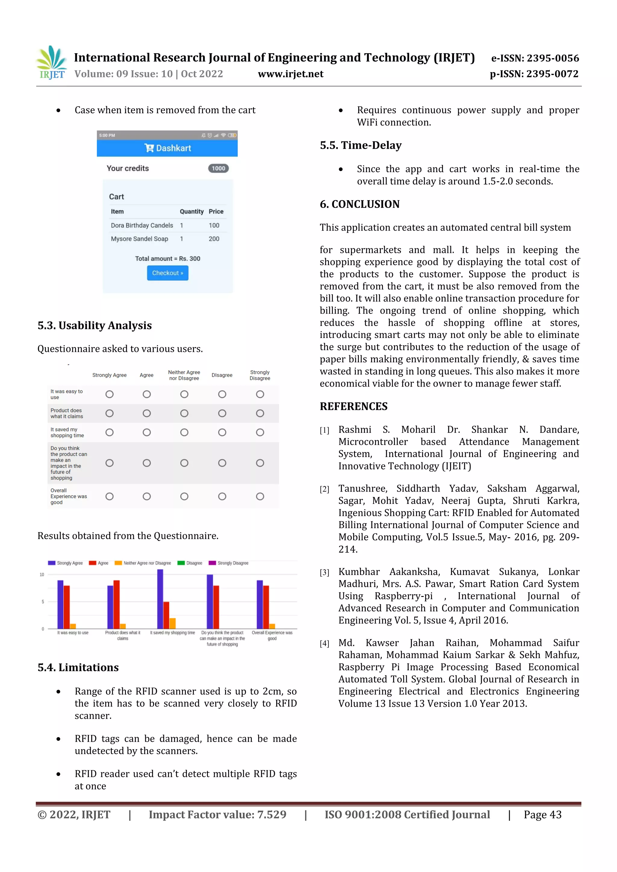 Smart Shopping Cart with Automatic Billing System | PDF