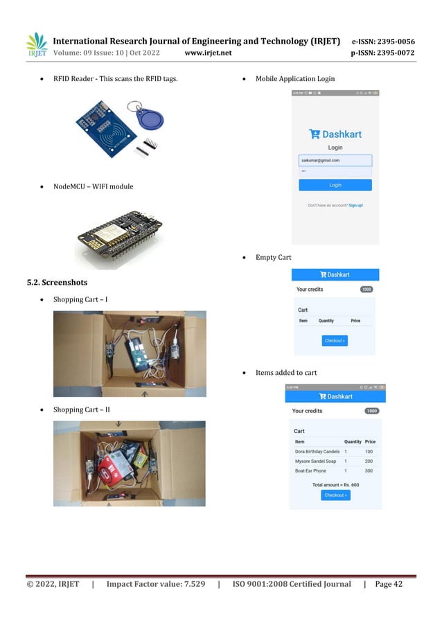 Smart Shopping Cart with Automatic Billing System | PDF