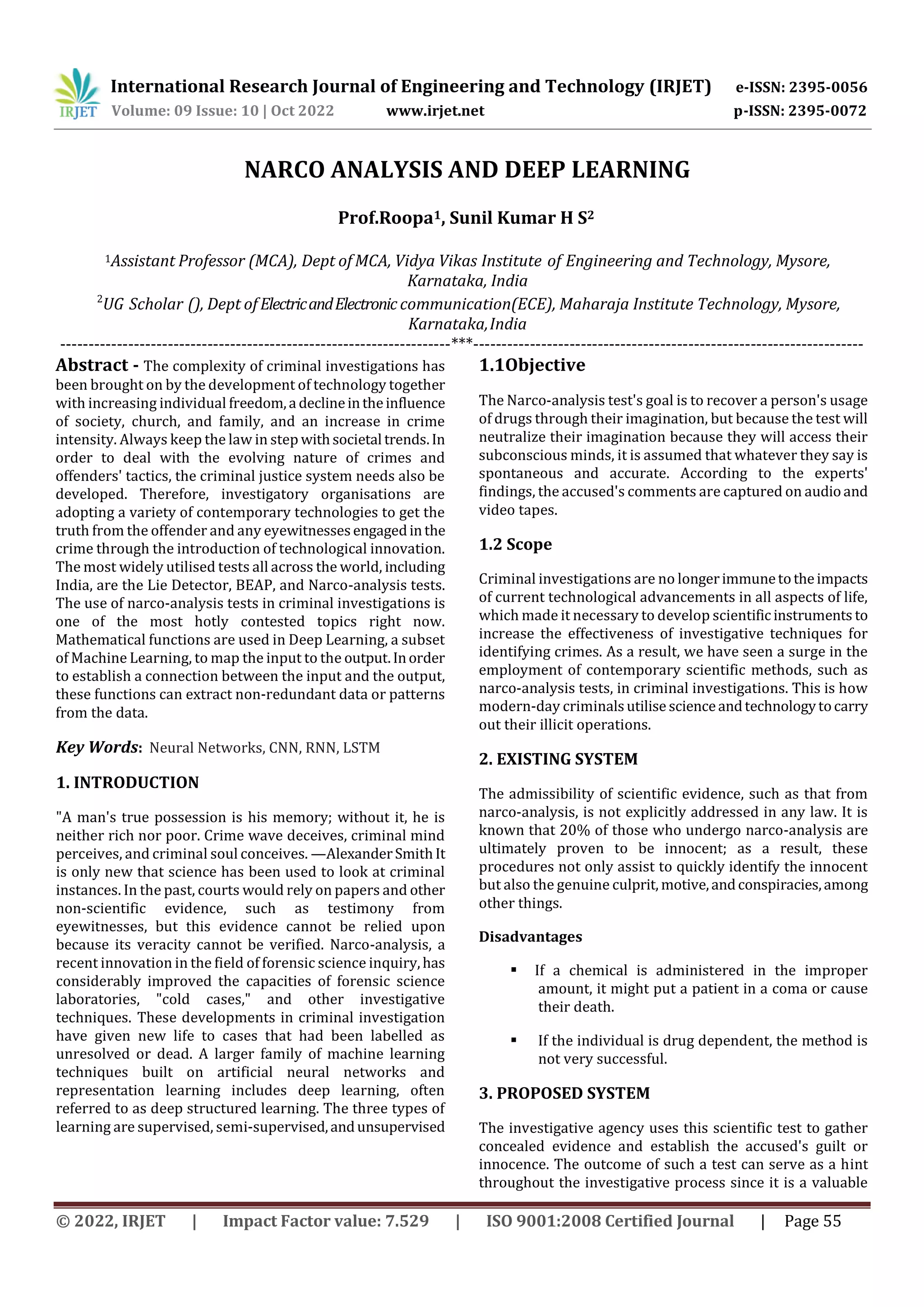 NARCO ANALYSIS AND DEEP LEARNING | PDF | Substance Abuse | Diseases and Conditions