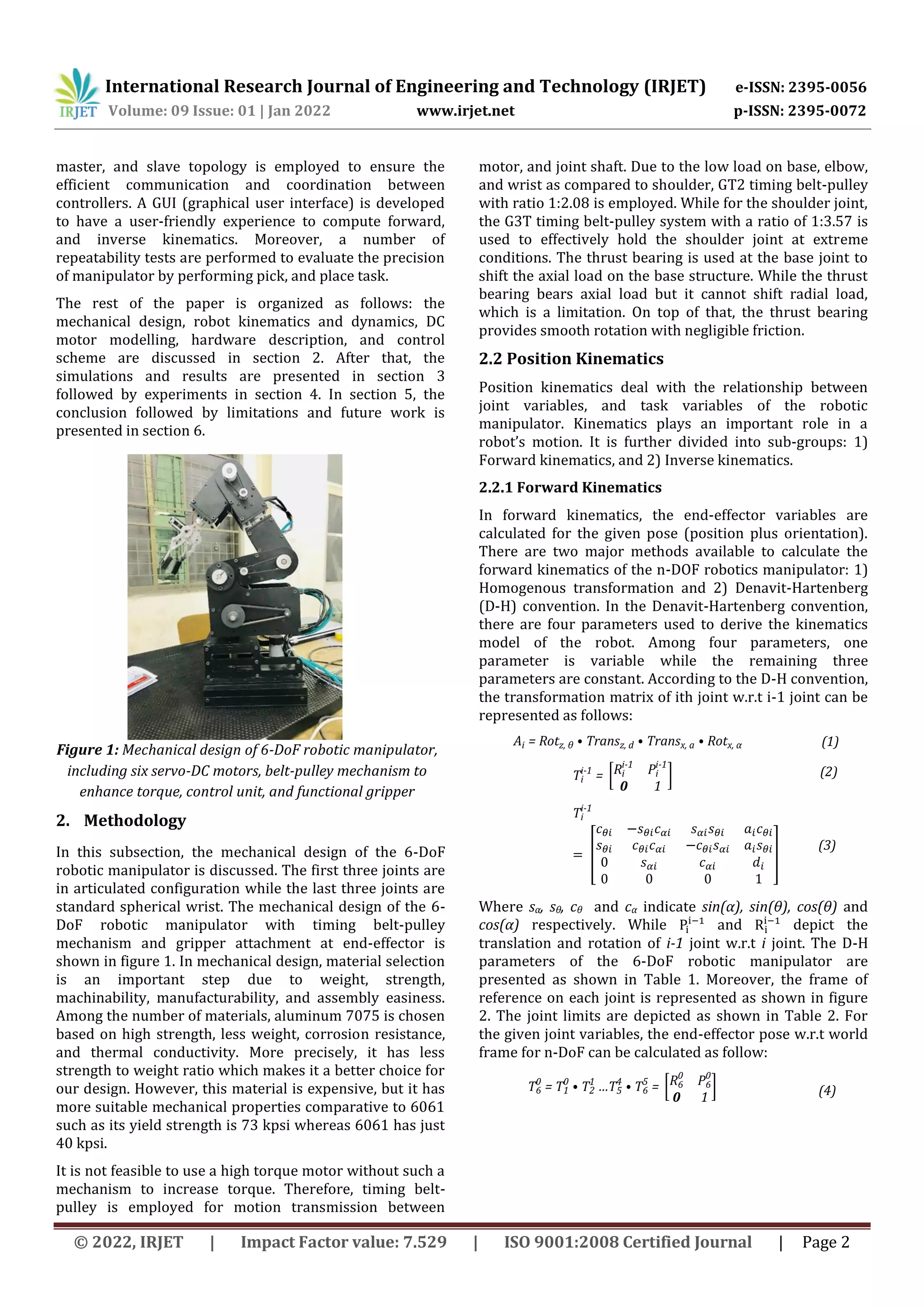 Indigenously Design Development and Motion Control of Multi-DoF Robotic Manipulator | PDF