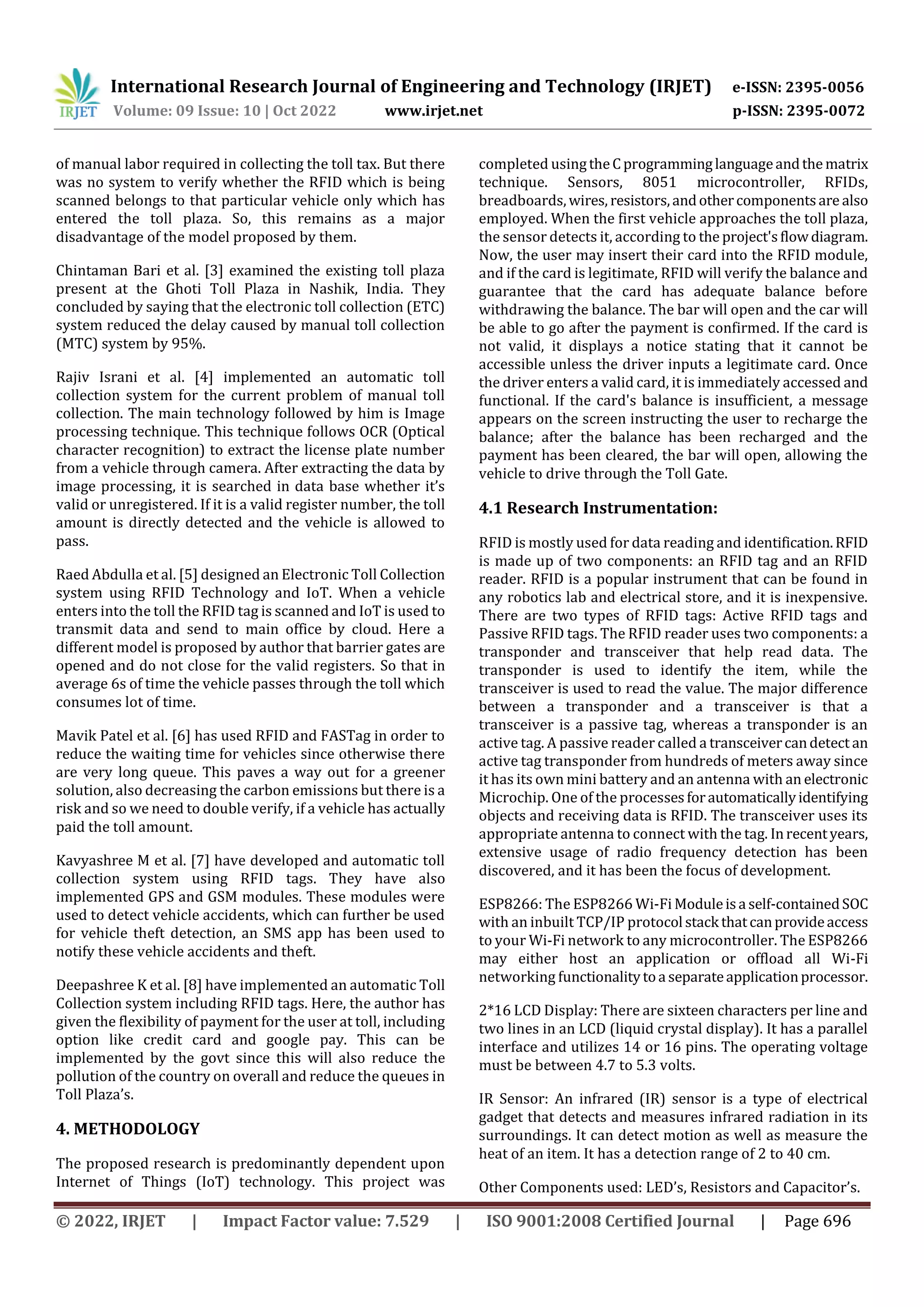 Automated Toll Collection System with Vehicle Categorization and ...