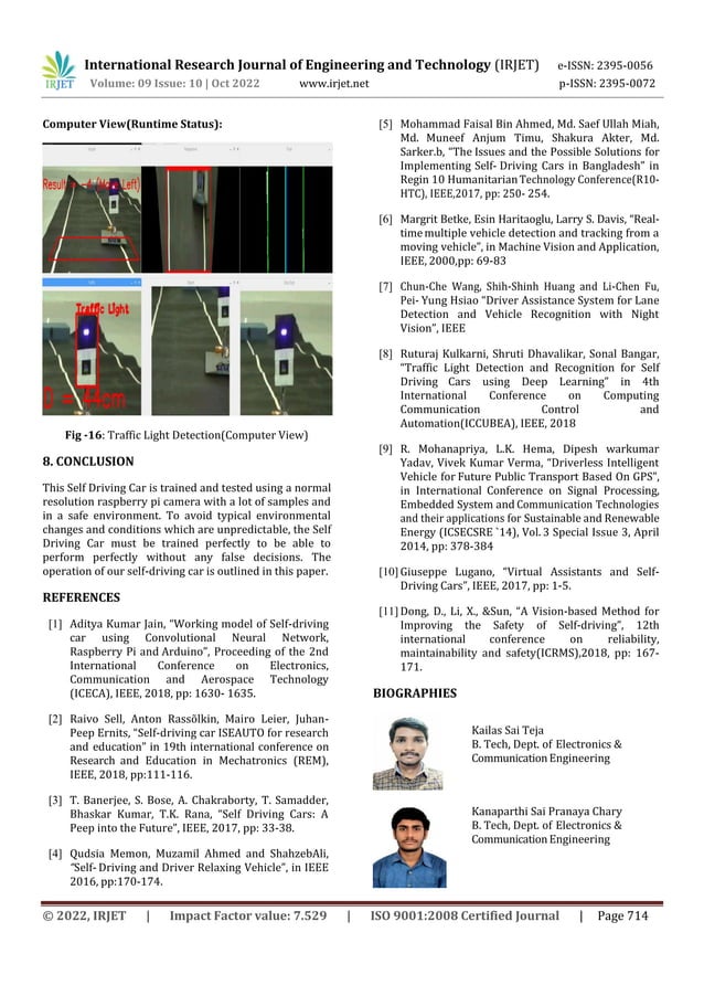 IoT-based Autonomously Driven Vehicle by using Machine Learning & Image Processing | PDF