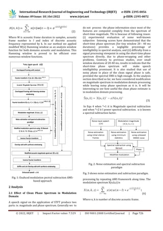 Enhanced modulation spectral subtraction incorporating various real time noise environment | PDF