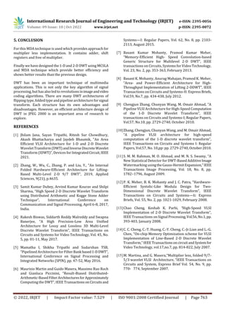 Area Efficient 9/7 Wavelet Coefficient based 2-D DWT using Modified CSLA Technique | PDF