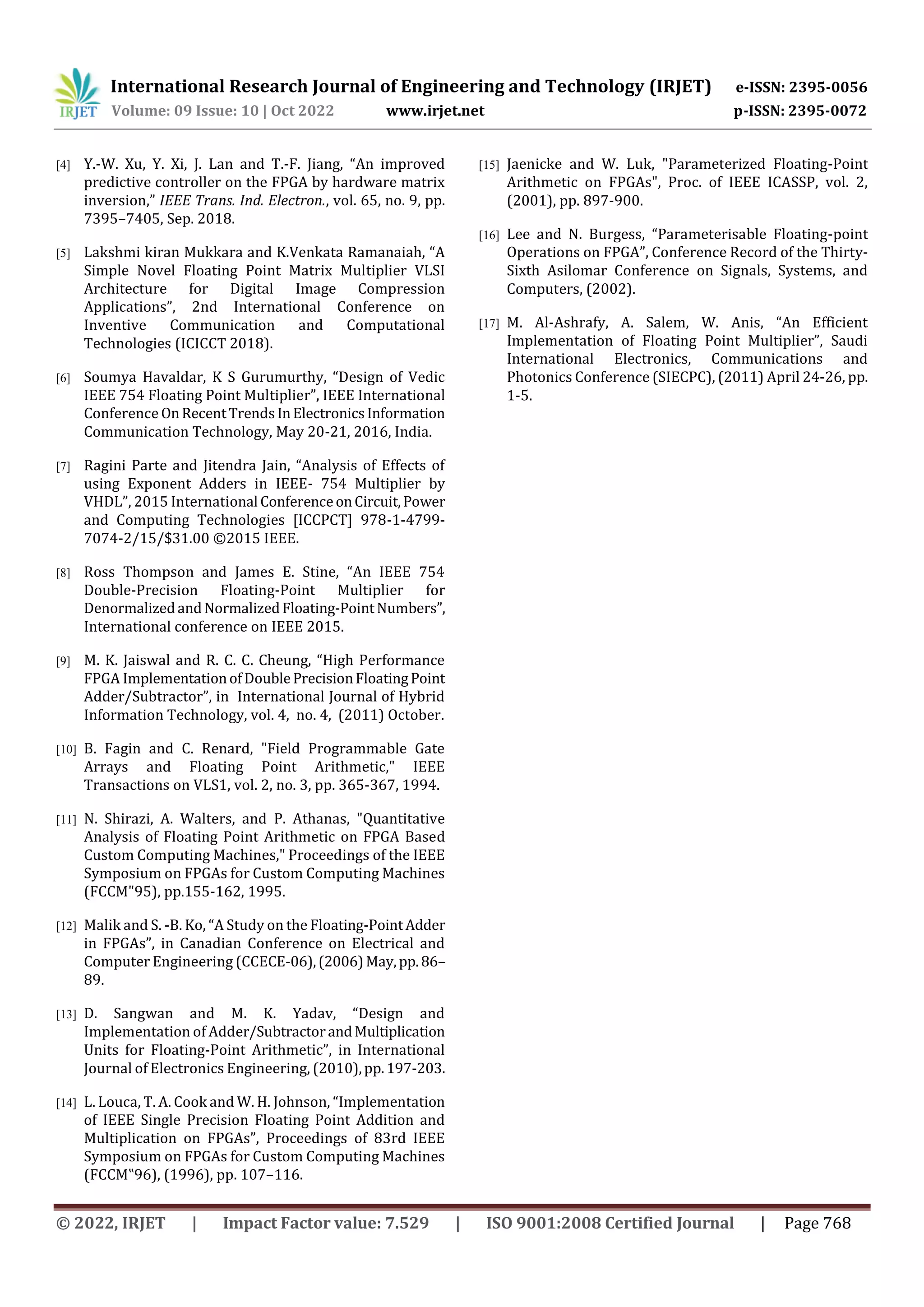 High Speed and Area Efficient Matrix Multiplication using Radix-4 Booth Multiplier | PDF