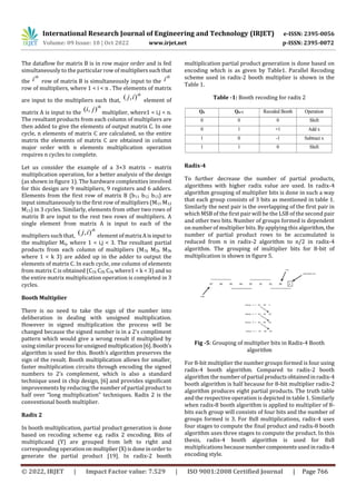 High Speed and Area Efficient Matrix Multiplication using Radix-4 Booth ...