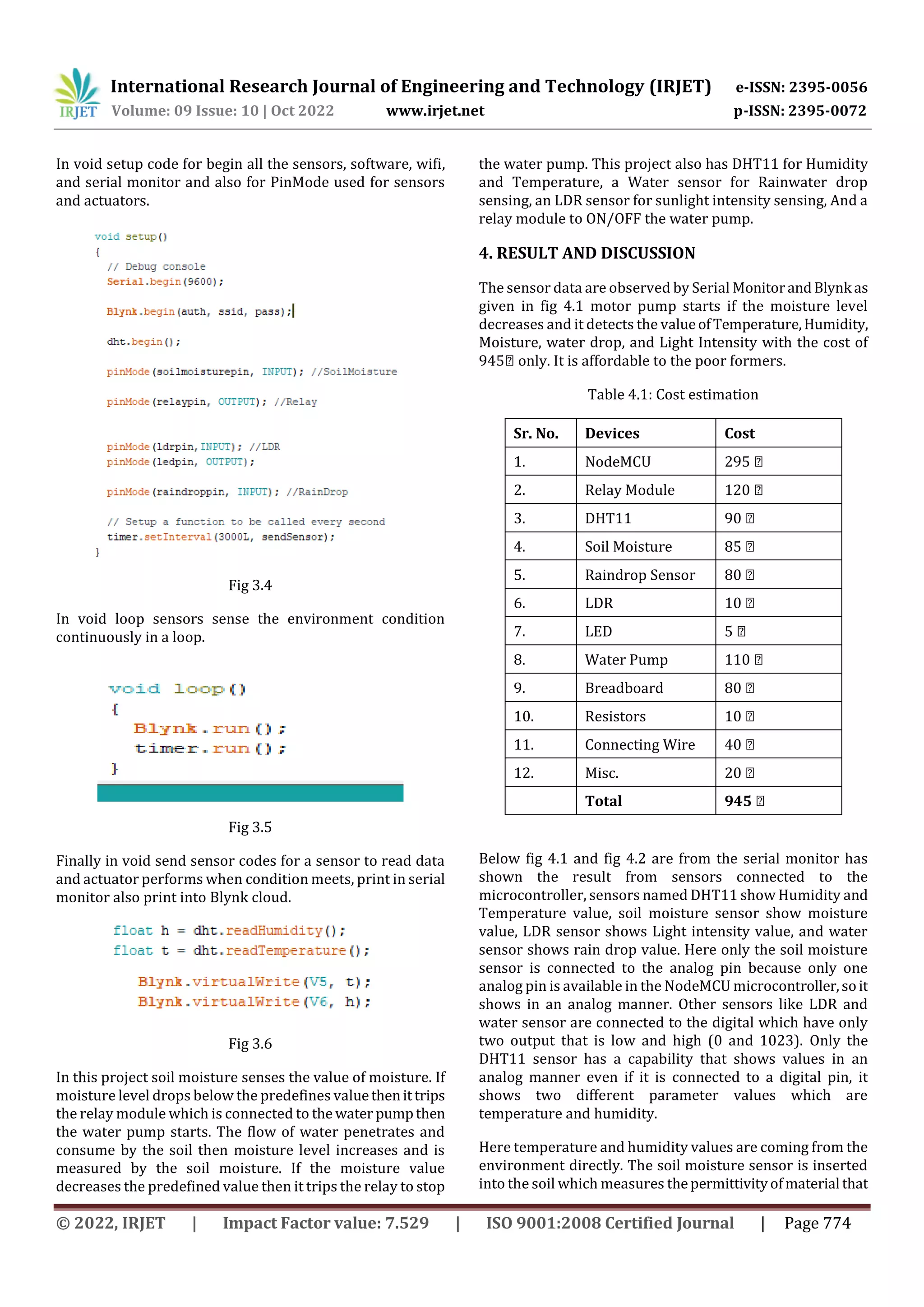 IOT Based Low Cost Irrigation Model | PDF