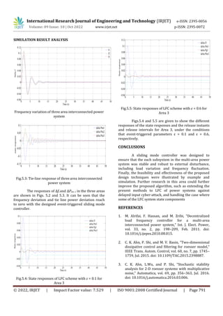 CONTROL OF THREE AREA INTERCONNECTED POWER SYSTEM USING SLIDING MODE ...