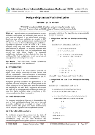 Design of Optimized Vedic Multiplier | PDF | Programming Languages | Computing