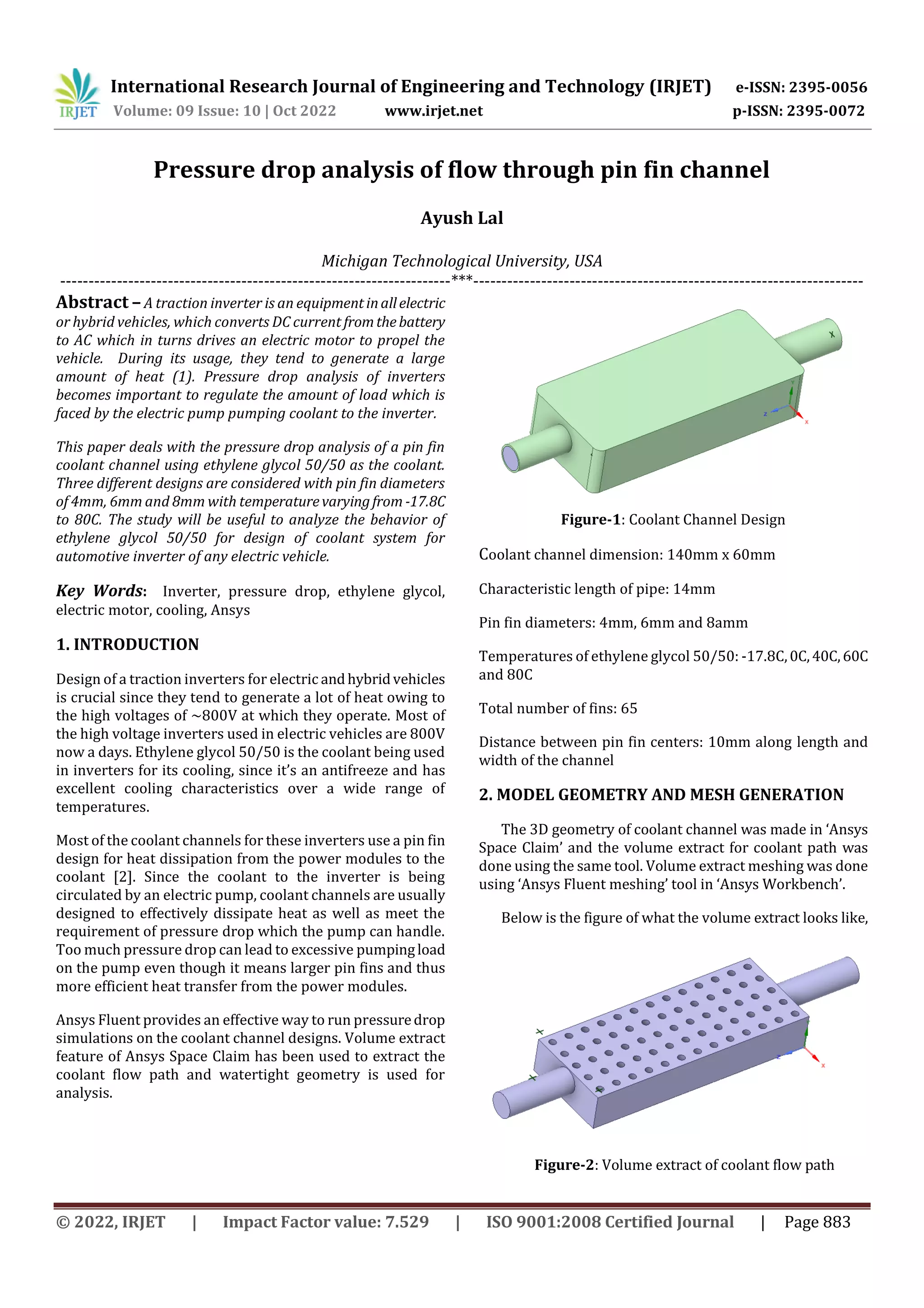 Pressure drop analysis of flow through pin fin channel | PDF | Physics ...