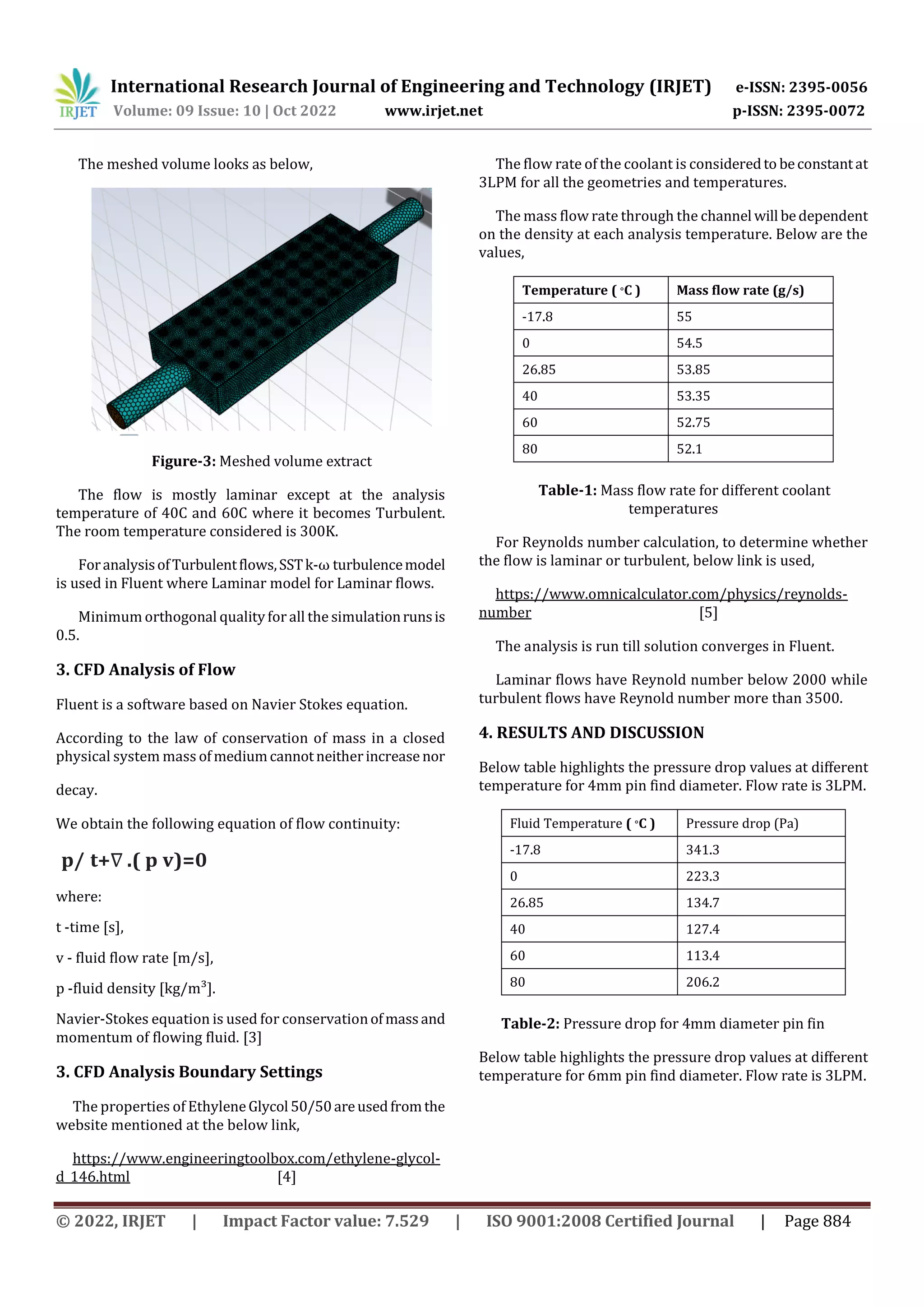 Pressure drop analysis of flow through pin fin channel | PDF | Physics ...