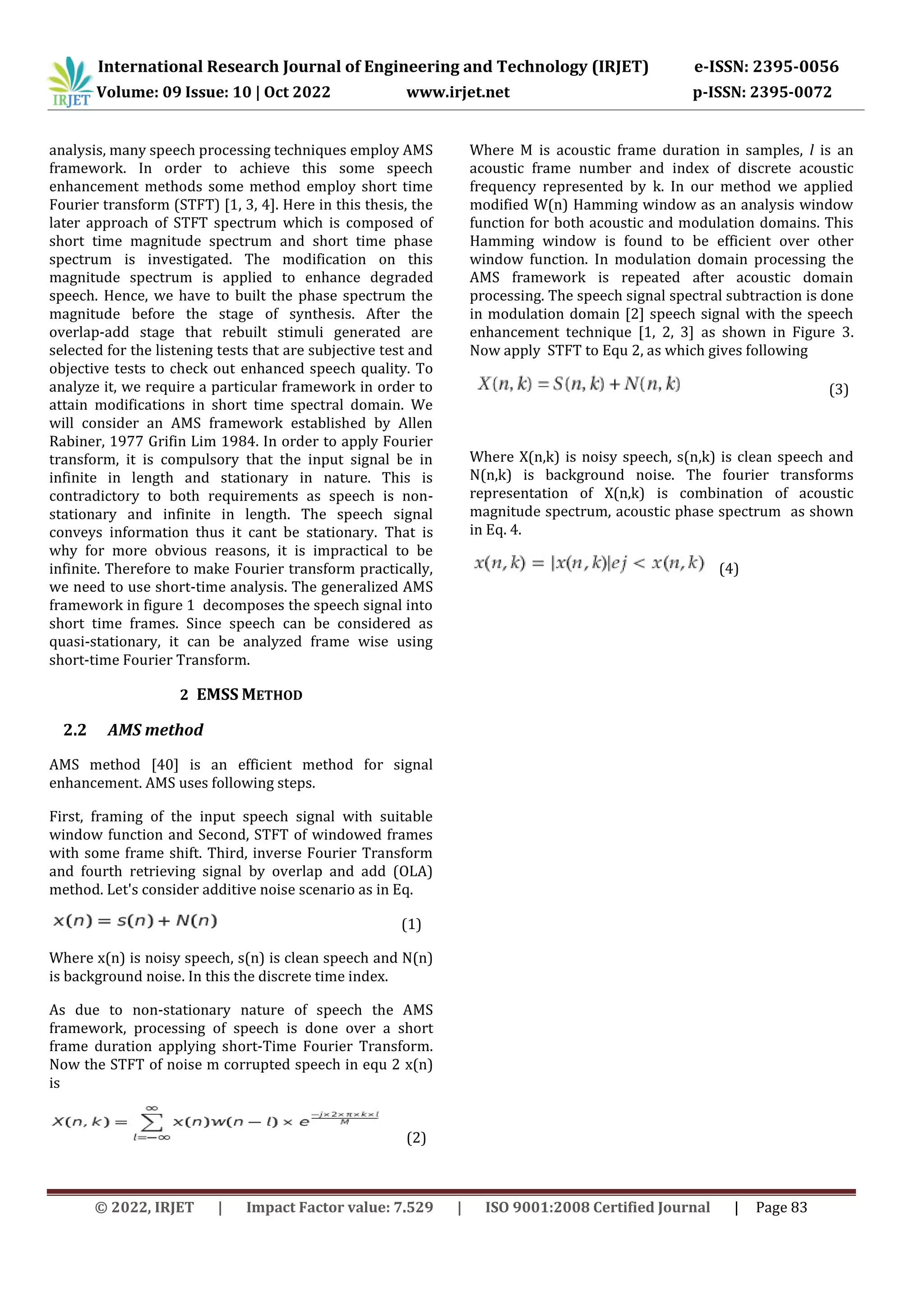 Enhanced Modulation Spectral Subtraction For Iovt Speech Recognition