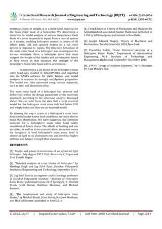 DESIGN AND ANALYSIS OF HELICOPTER MAIN ROTOR HEAD | PDF