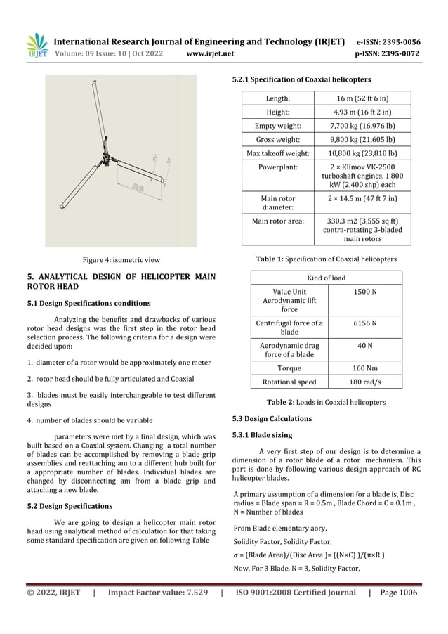 DESIGN AND ANALYSIS OF HELICOPTER MAIN ROTOR HEAD | PDF | Physics | Science