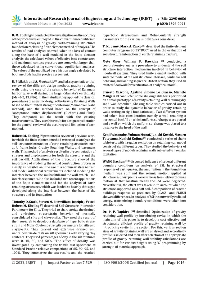“EFFECT OF SOIL STRUCTURE INTERACTION ON GRAVITY RETAINING WALL” | PDF ...