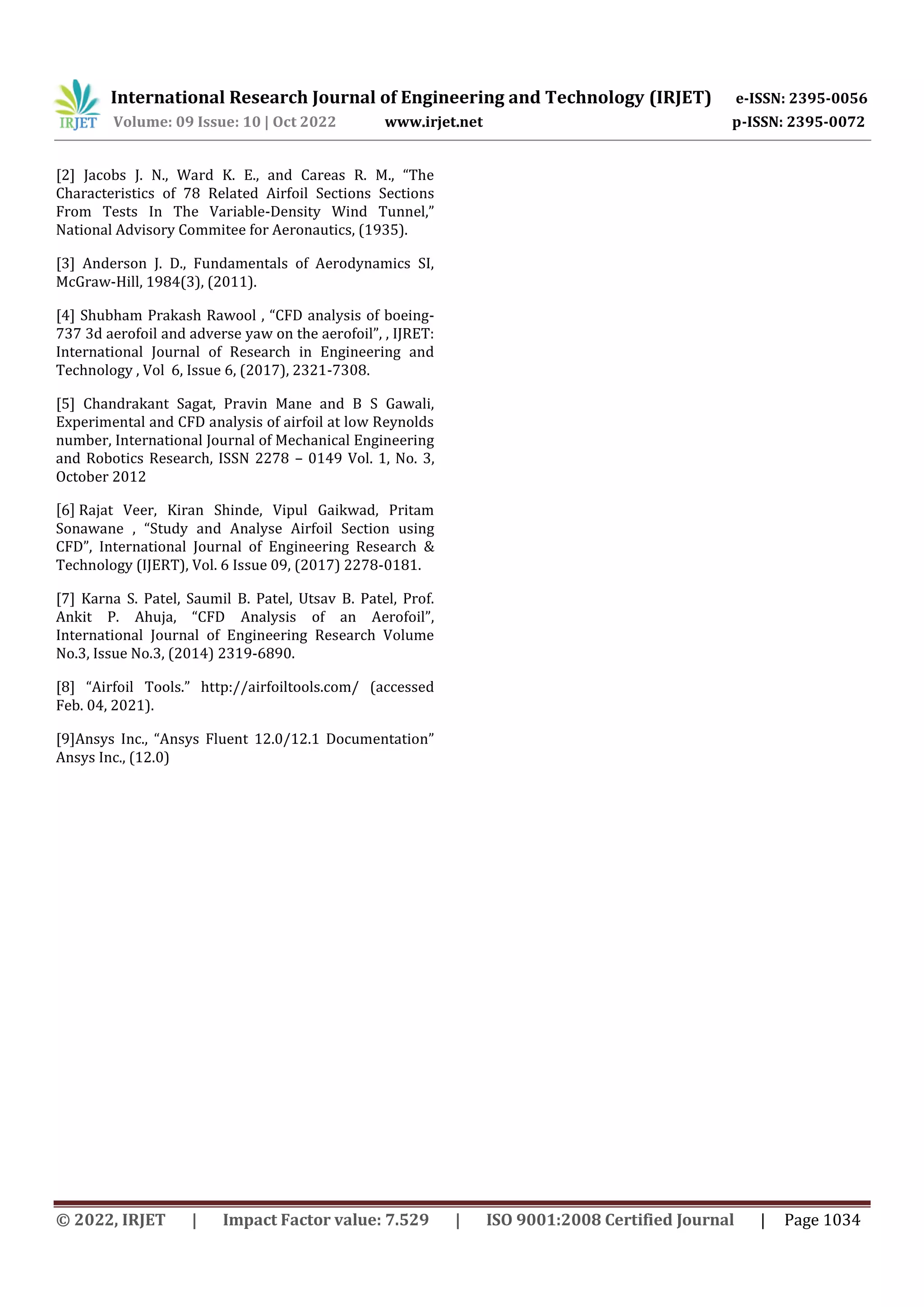 COMPUTATIONAL FLUID DYNAMIC ANALYSIS OF NACA 0006 AEROFOIL AT DIFFERENT PARAMETERS WITH ...