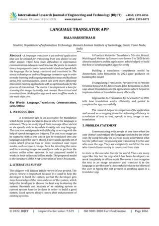 LANGUAGE TRANSLATOR APP | PDF