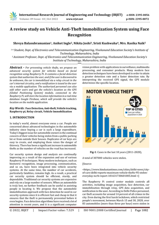 A review study on Vehicle Anti-Theft Immobilization System using Face ...