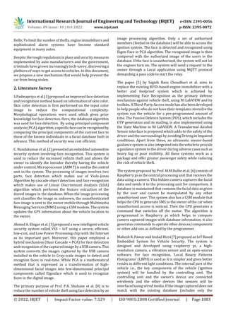 A review study on Vehicle Anti-Theft Immobilization System using Face Recognition | PDF