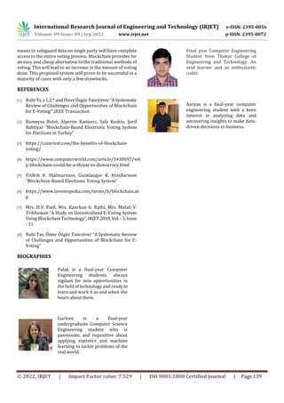 Blockchain Based E-Voting | PDF