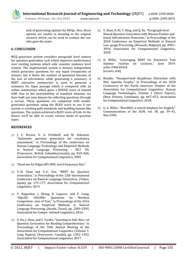 Automated Context-based Question-Distractor Generation using Extractive Summarization | PDF ...