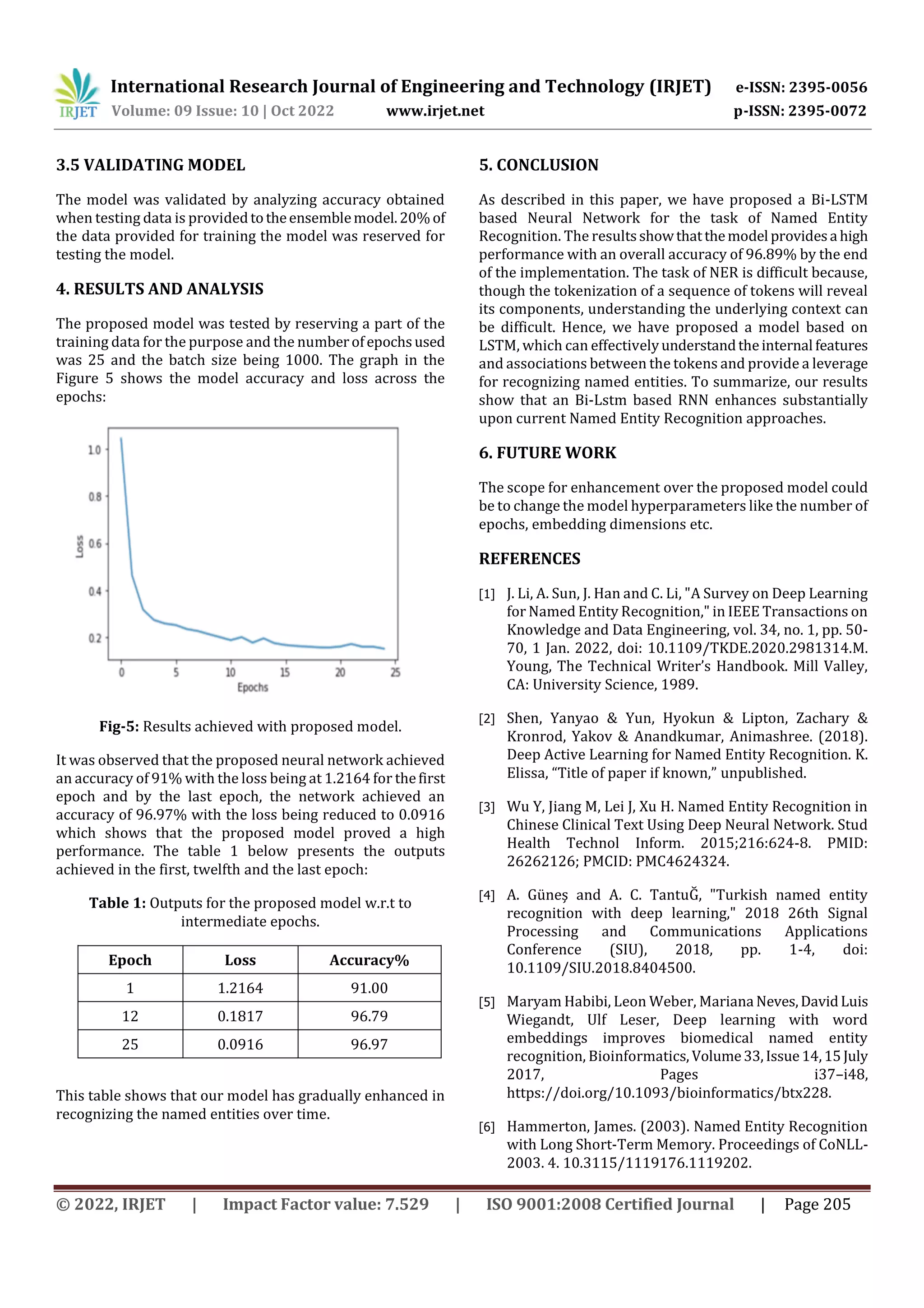 Named Entity Recognition using Bi-LSTM and Tenserflow Model | PDF | Databases | Computer ...