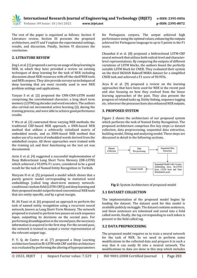 Named Entity Recognition using Bi-LSTM and Tenserflow Model | PDF | Databases | Computer ...