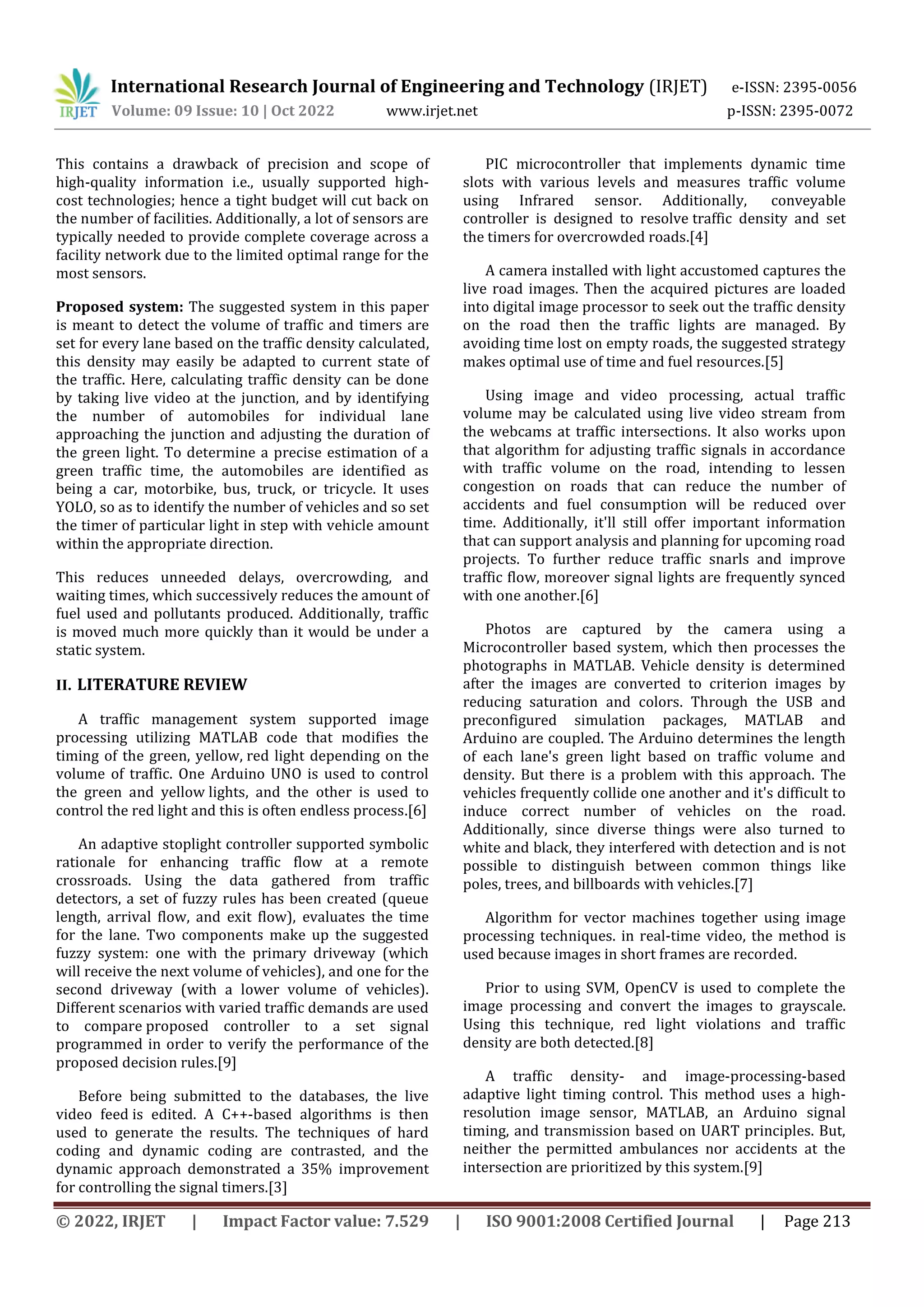 Control of Traffic Signals by AI based Image Processing | PDF
