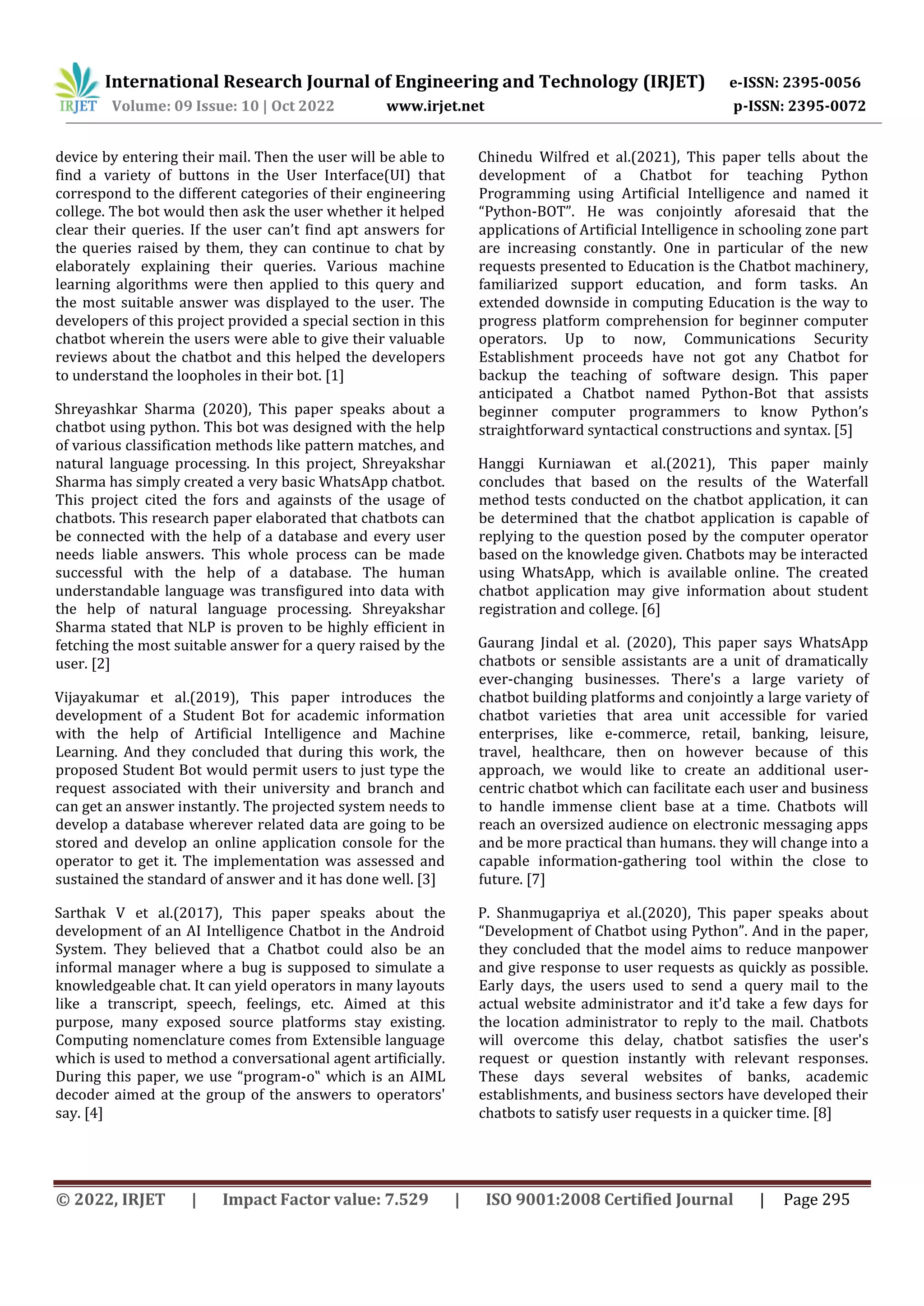 WHATSAPP CHATBOT FOR CAREER GUIDANCE | PDF