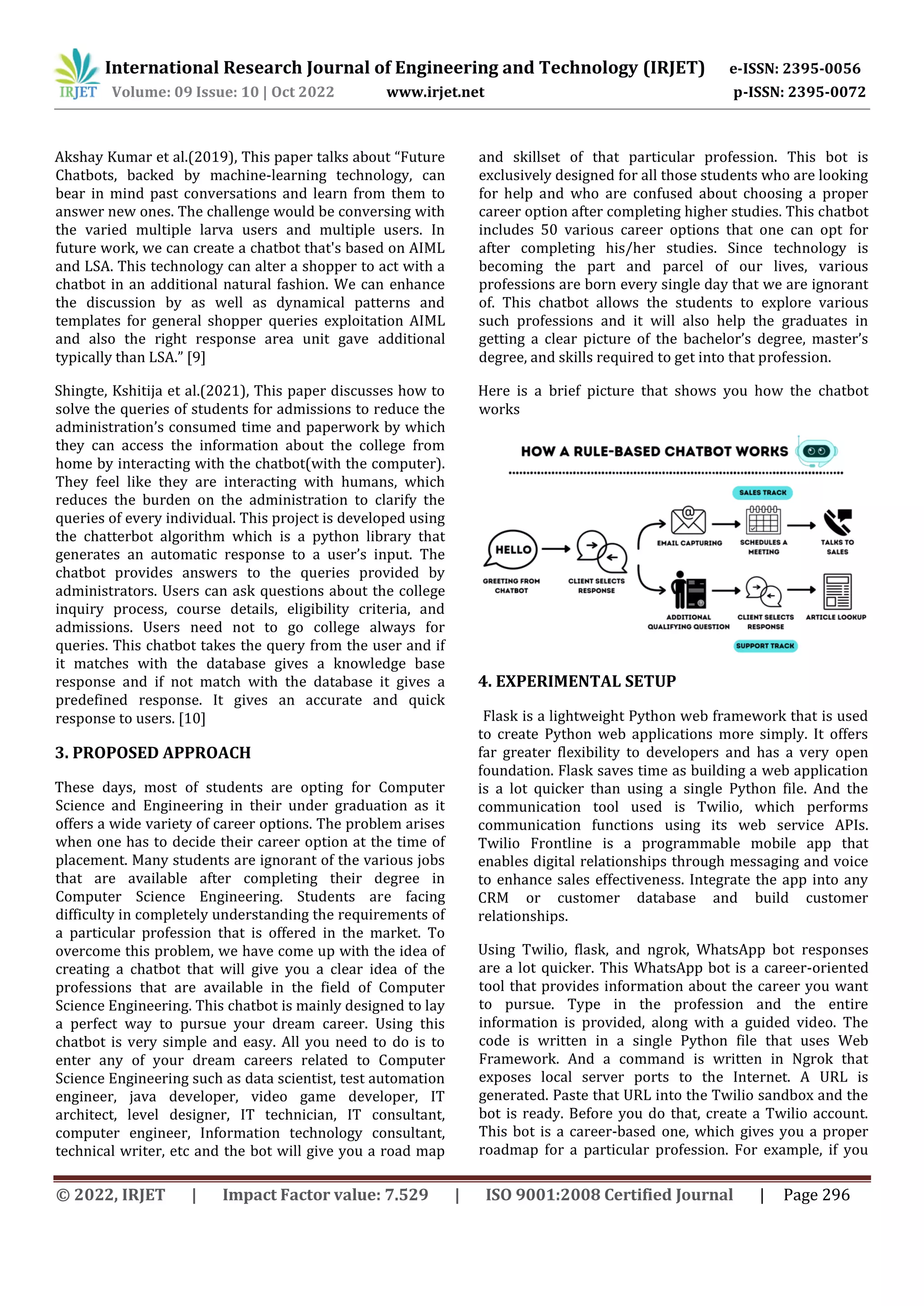 WHATSAPP CHATBOT FOR CAREER GUIDANCE | PDF