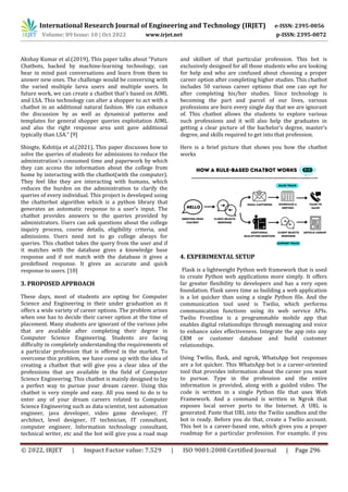 WHATSAPP CHATBOT FOR CAREER GUIDANCE | PDF