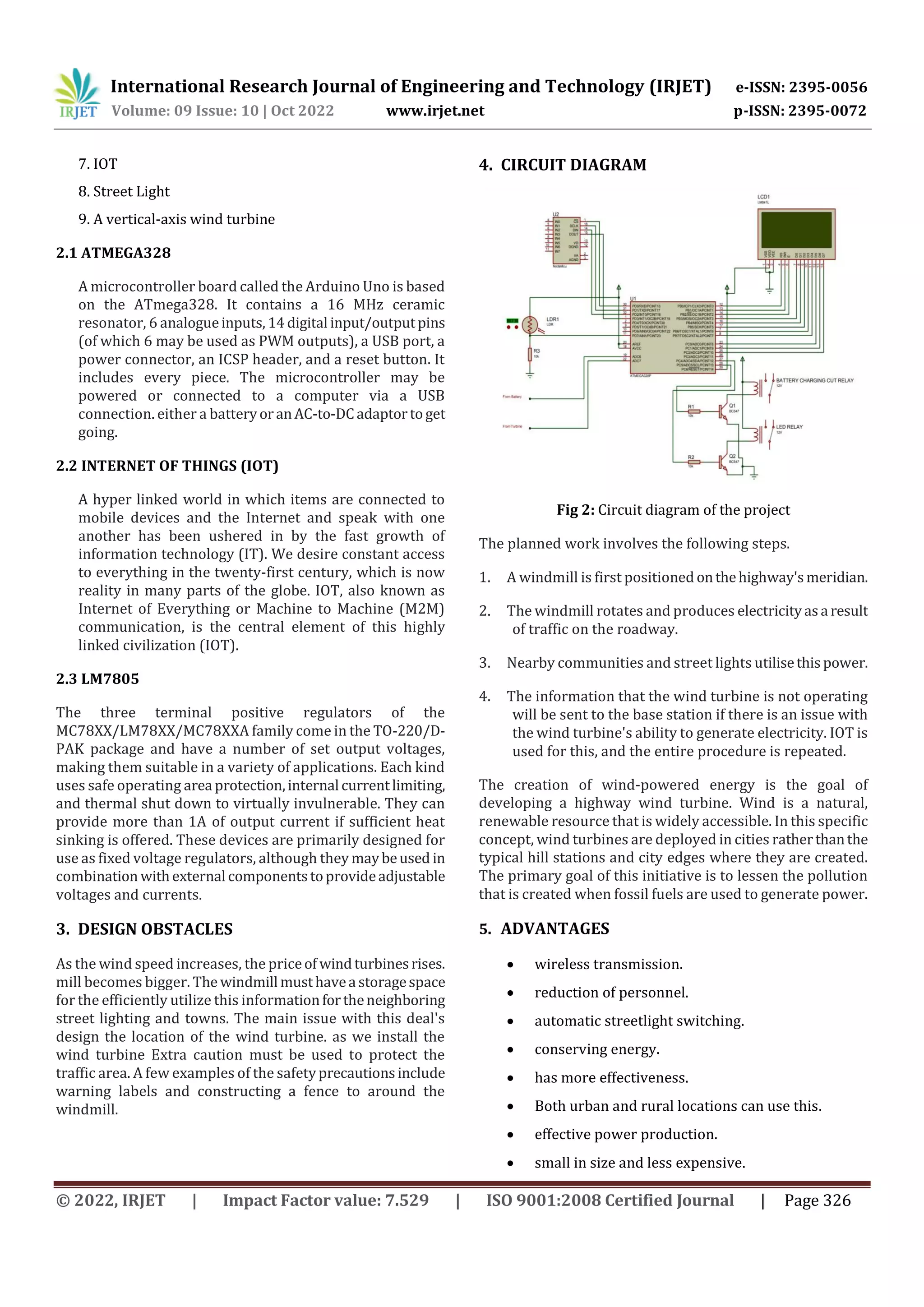 RESEARCH ON EXPLORING THE CONTROL OF HIGHWAY LIGHT BY MONITORING WIND POWER PARAMETER | PDF