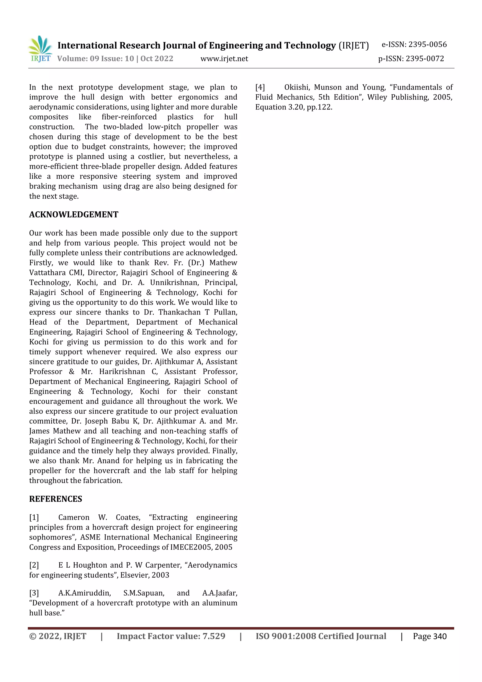Design, Development, and Fabrication of a Mini-Hovercraft | PDF