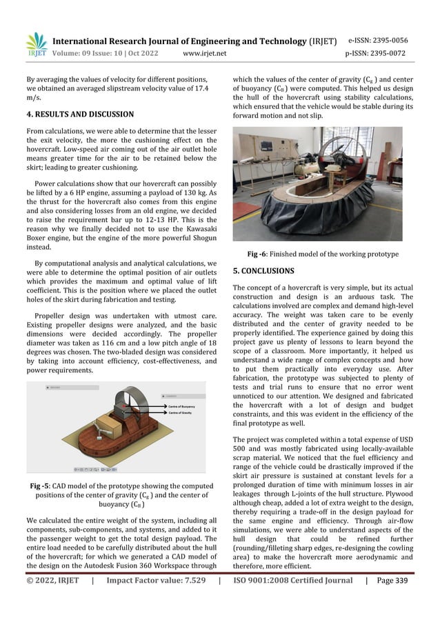 Design, Development, and Fabrication of a Mini-Hovercraft | PDF