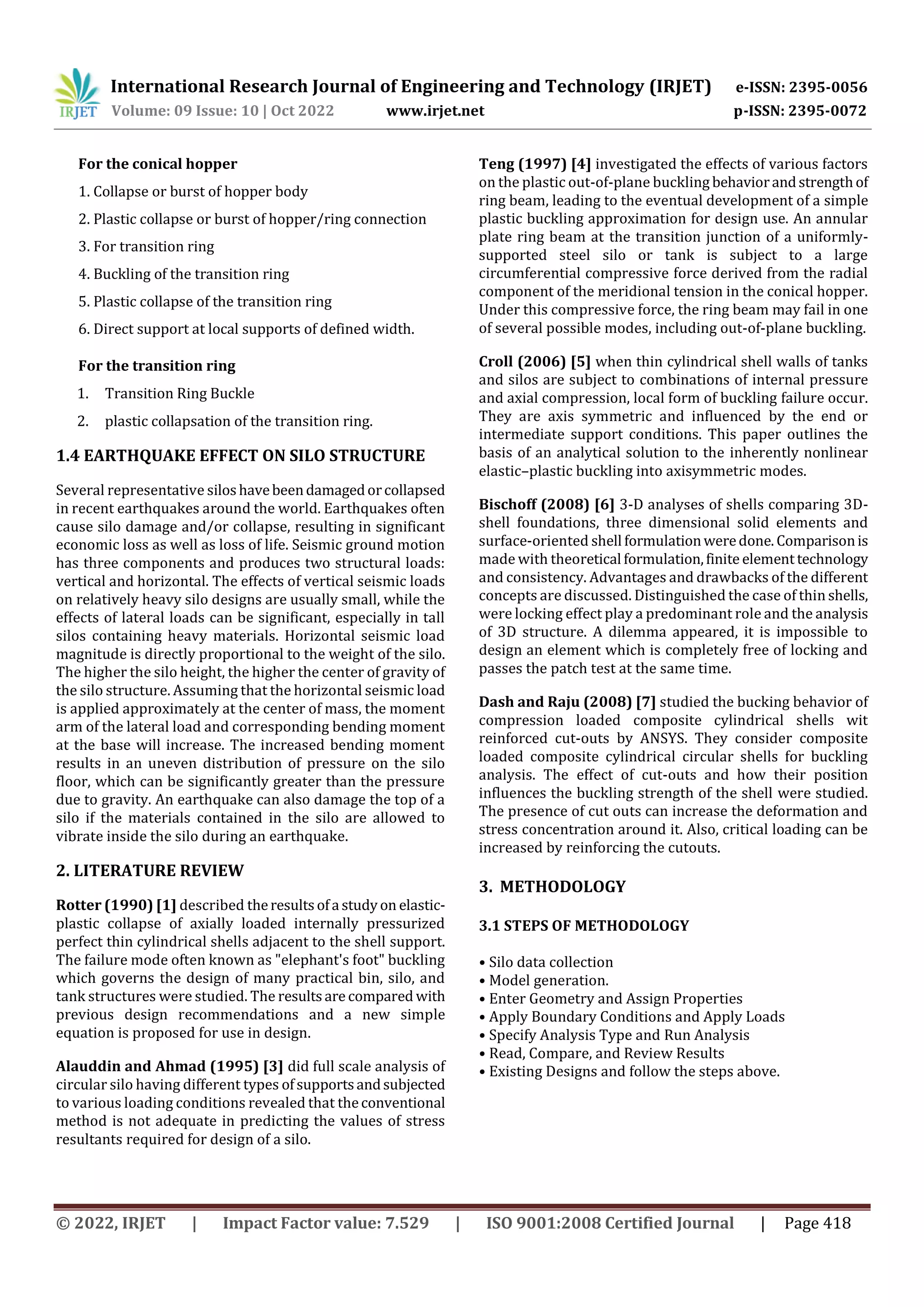 ANALYSIS OF HIGH RISE SILO ON THE BASIS OF DIFFERENT LOAD WITH SHEAR ...