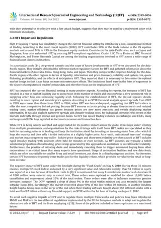 High-Frequency Trading in Stock Market | PDF