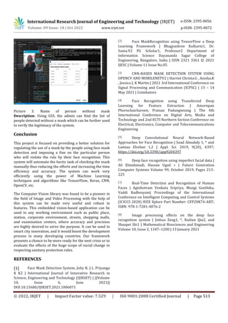 Face Mask Detection and Face Recognition Using Machine Learning | PDF