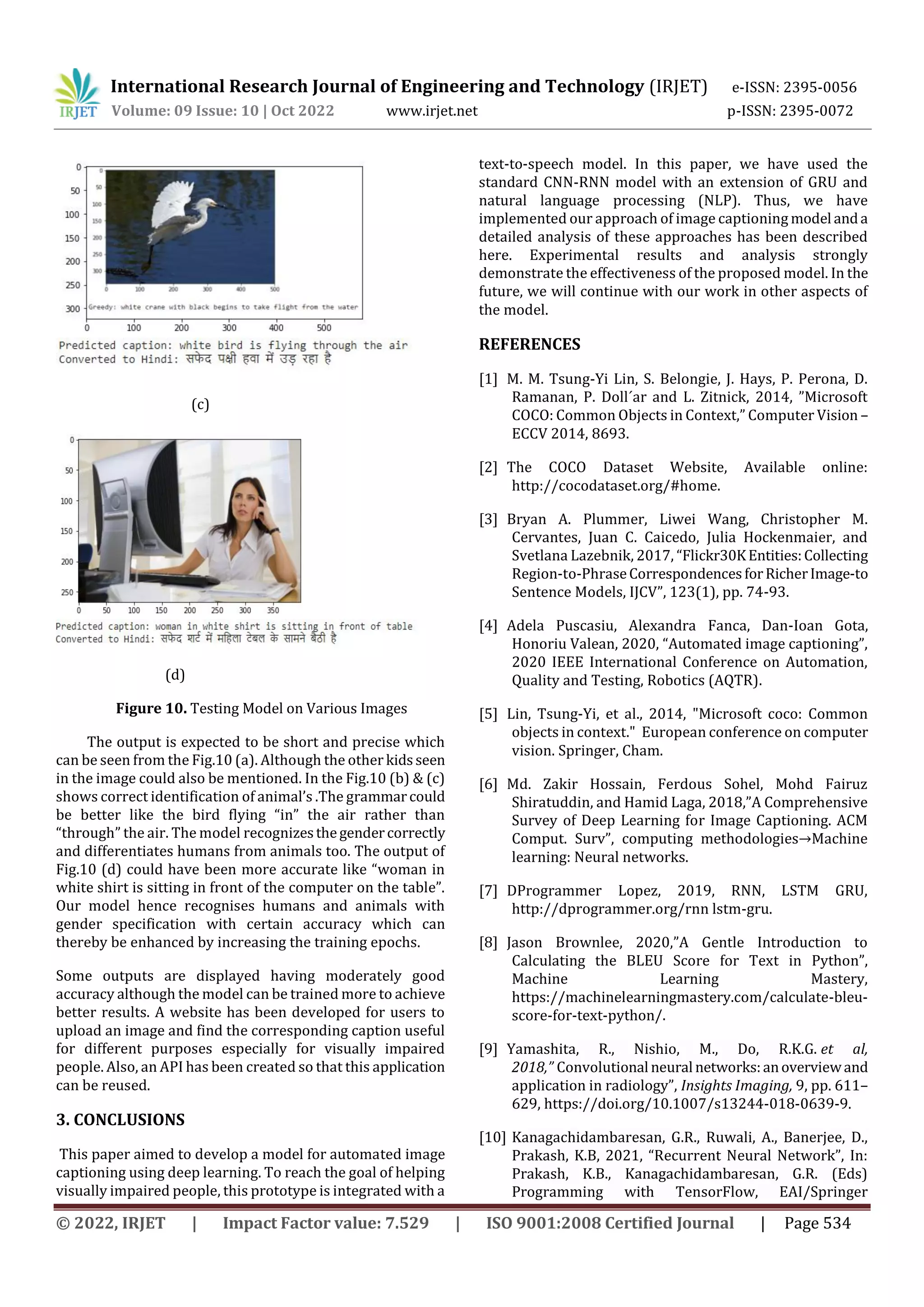 Automated Image Captioning – Model Based on CNN – GRU Architecture | PDF | Cameras and ...