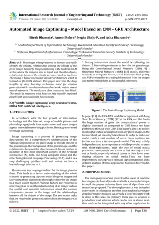 Automated Image Captioning – Model Based on CNN – GRU Architecture | PDF | Cameras and ...