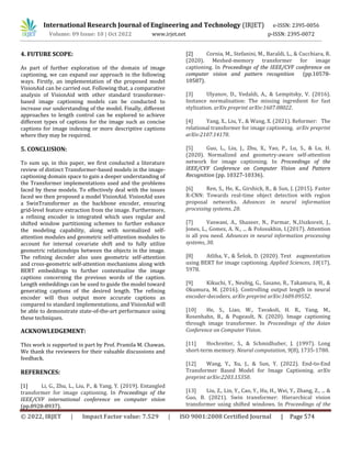 IMAGE CAPTIONING USING TRANSFORMER: VISIONAID | PDF