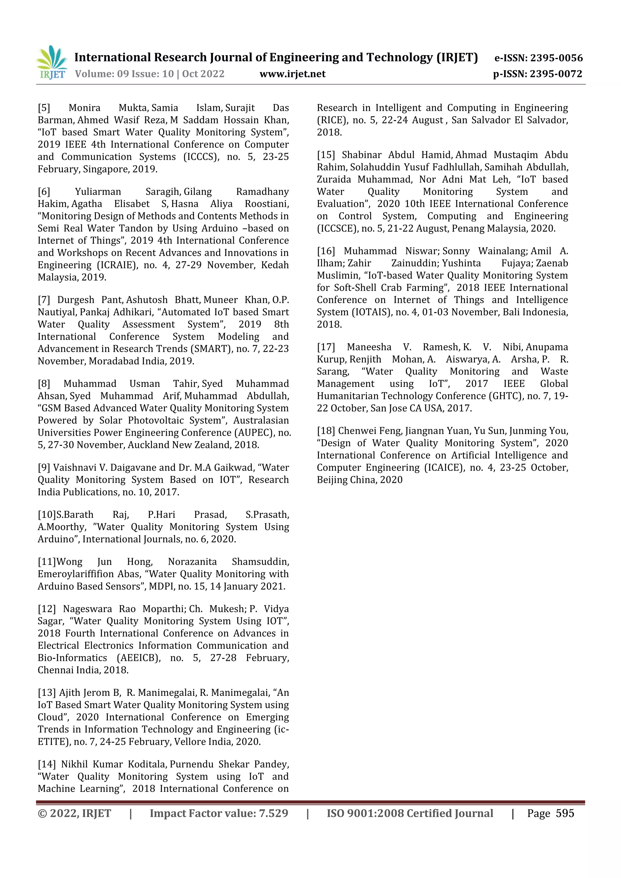 Literature Review on Turbidity Sensor and Arduino for Water Quality ...