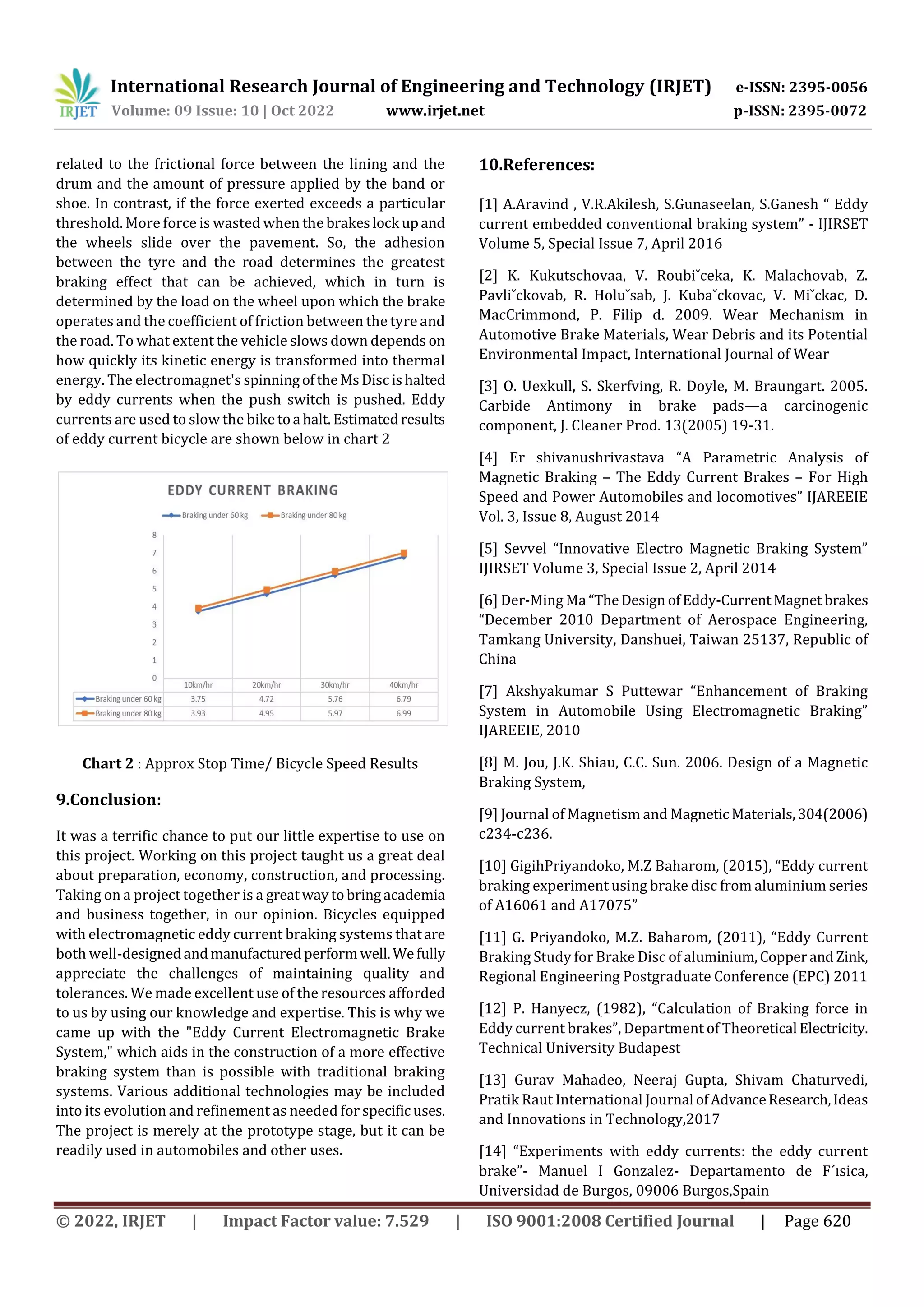 DESIGN AND FABRICATION OF EDDY CURRENT BRAKING SYSTEM FOR BICYCLE | PDF
