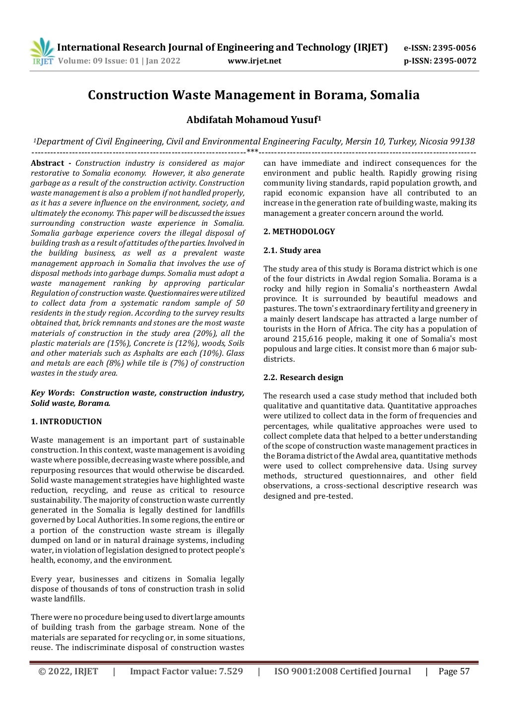 Construction Waste Management in Borama, Somalia | PDF