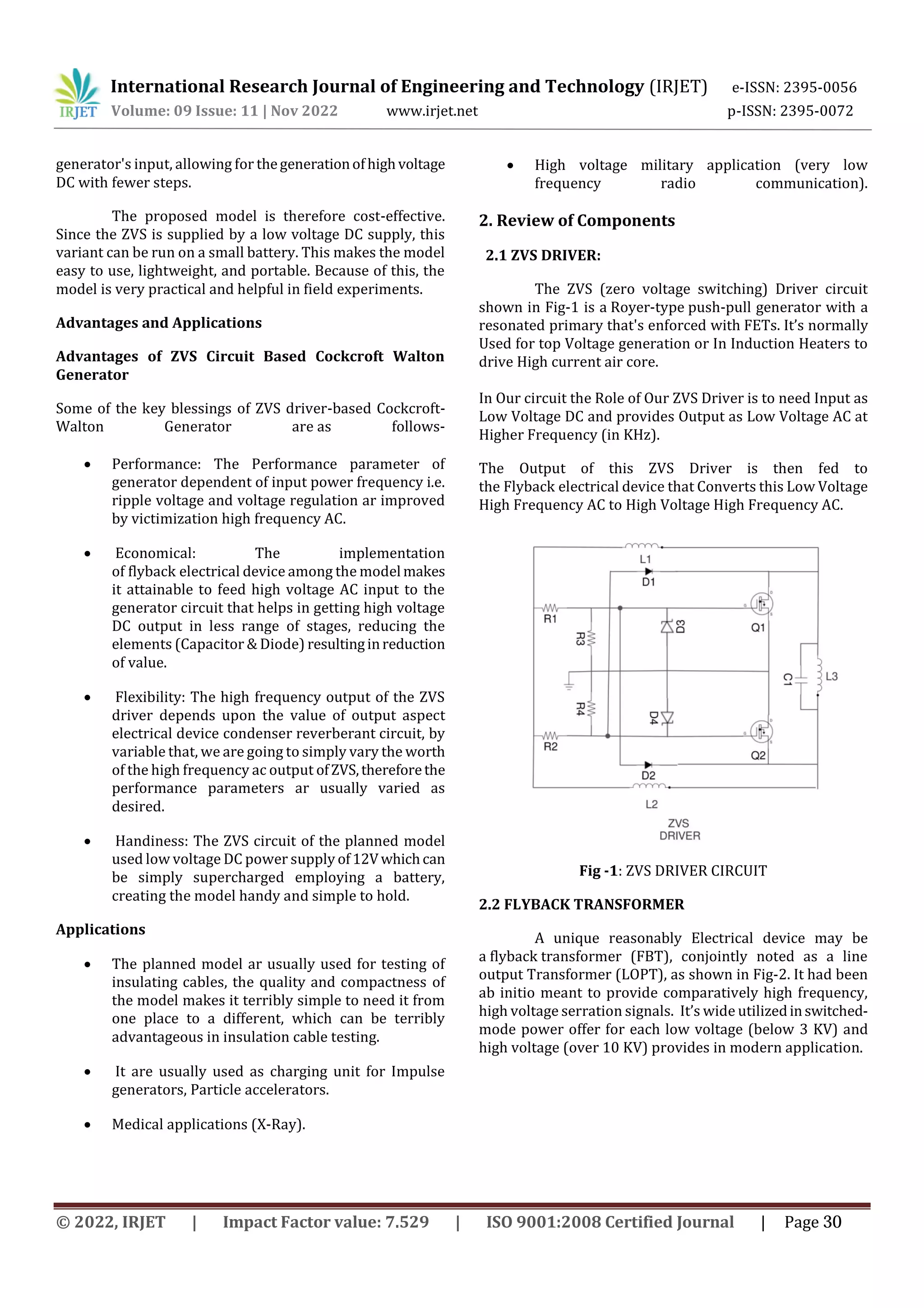 ZVS Circuit based – Cockcroft Walton High Voltage DC Generator | PDF