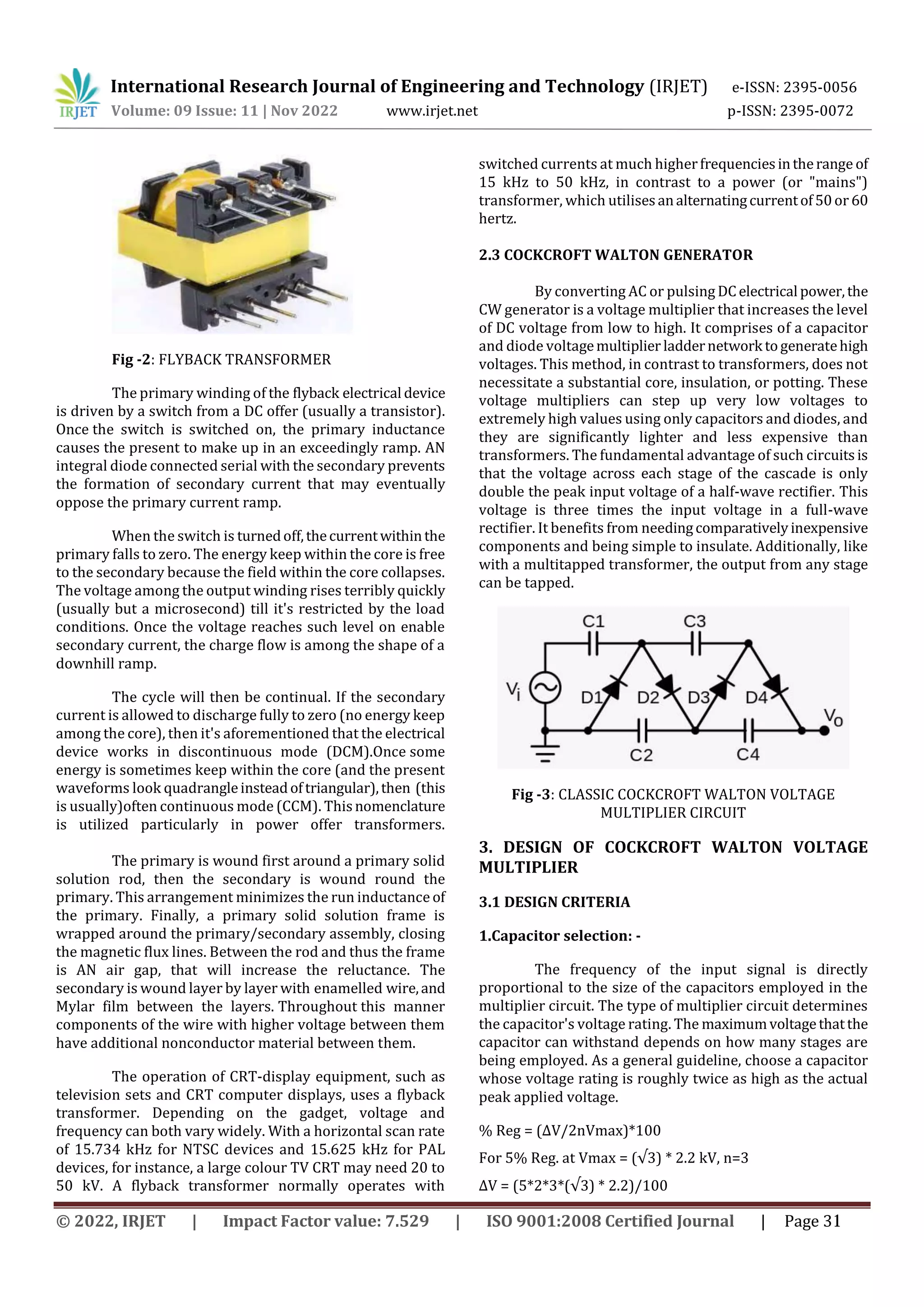 ZVS Circuit based – Cockcroft Walton High Voltage DC Generator | PDF