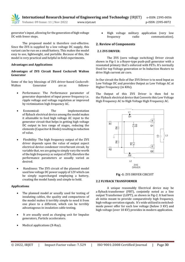 ZVS Circuit based – Cockcroft Walton High Voltage DC Generator | PDF