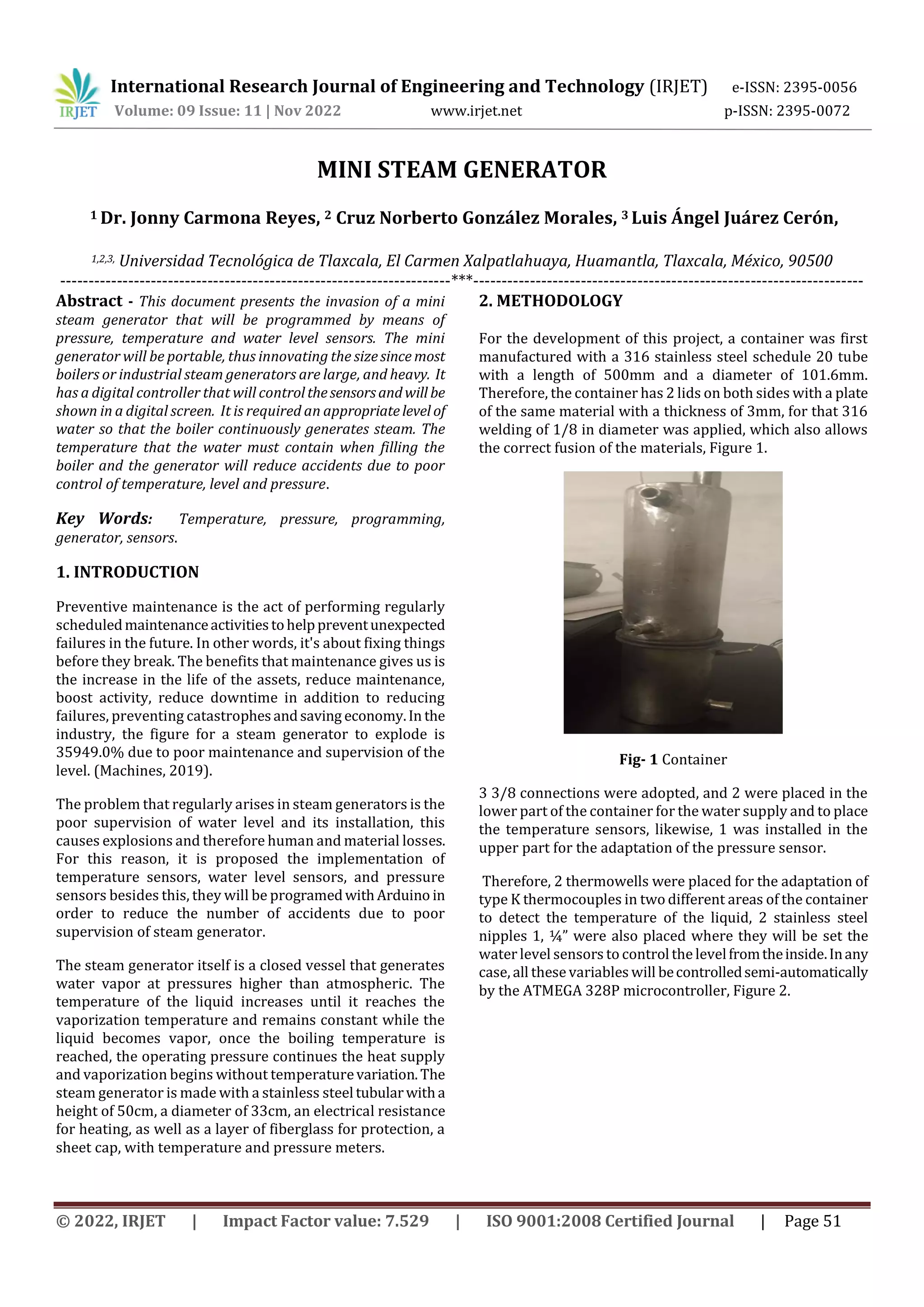 MINI STEAM GENERATOR | PDF