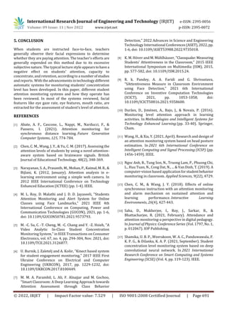 A Review on Students Attention Monitoring Systems | PDF