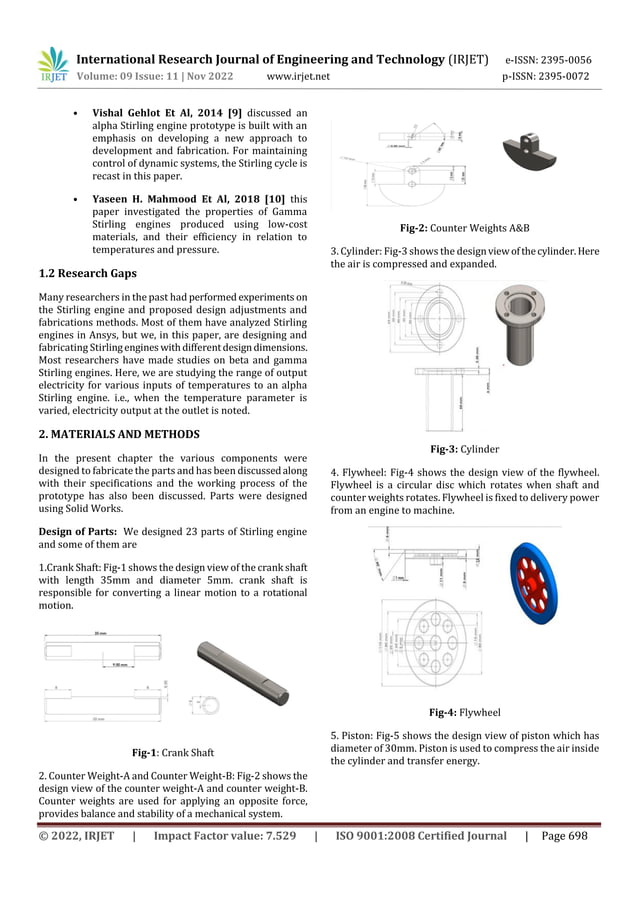 DESIGN AND FABRICATION OF ALPHA STIRLING ENGINE | PDF | Physics | Science